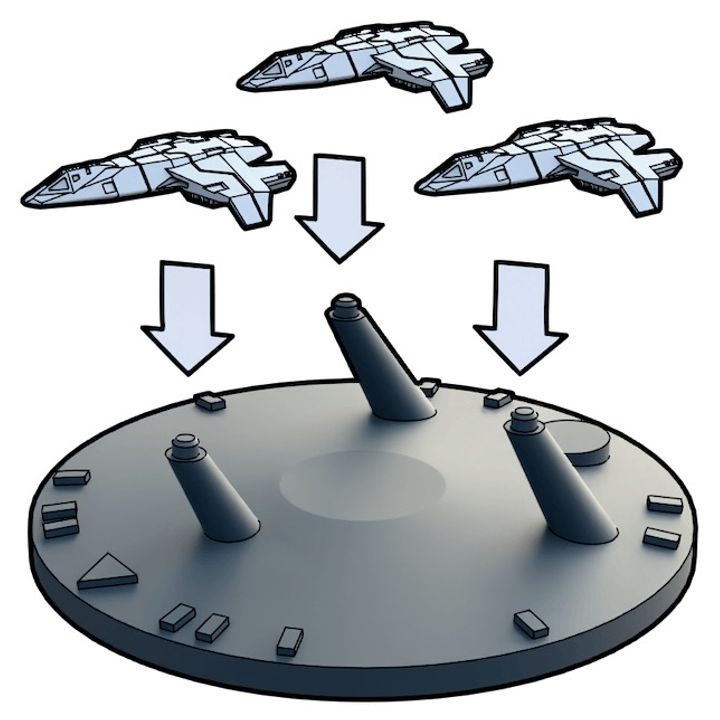 3D Printable M2 Base System - Modular Flight Stands for Tabletop Combat by Martian Models
